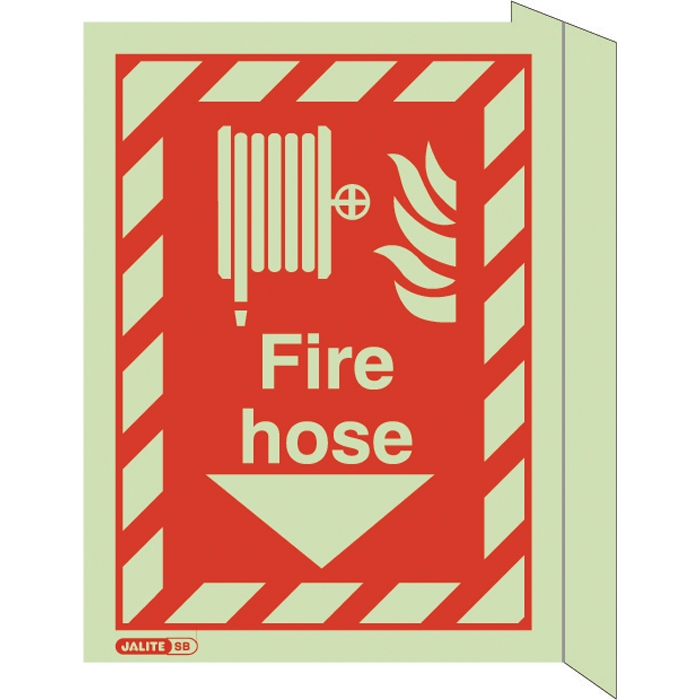 Jalite Aluminum Flag Mounted Photoluminescent "Fire Hose" ID Sign ...