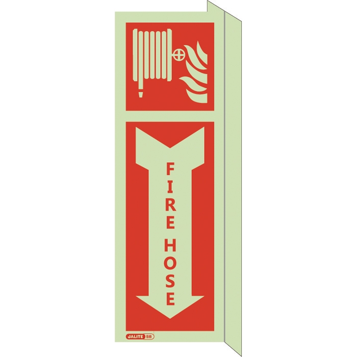 Jalite Aluminum Flag Mounted Photoluminescent "Fire Hose" ID Sign with ...