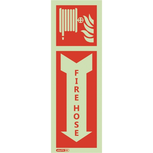 Jalite Aluminum Photoluminescent "Fire Hose" ID Sign with Symbol ...
